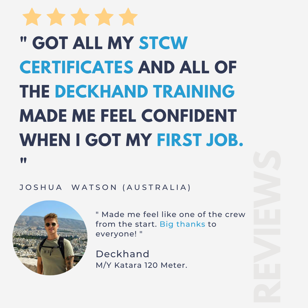 Superyacht Deckhand Training - STCW Yacht Training Deckhand